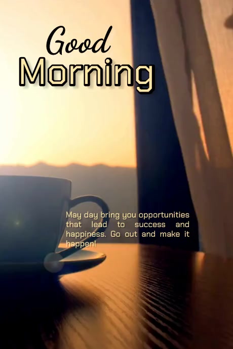 Brown Maximalist Good Morning Banner 4' × 6' Template | PosterMyWall