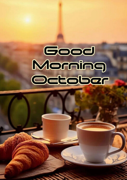 Copy of Brown Maximalist Good Morning October A4 | PosterMyWall