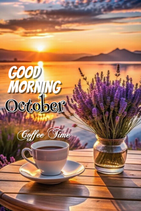 Modèle Brown Maximalist Good Morning October Banner 4' × 6' | PosterMyWall