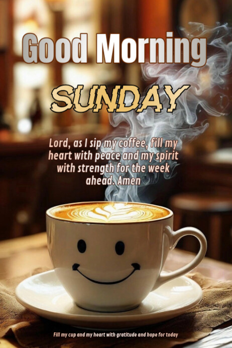 Brown Maximalist Good Morning Sunday Poster Template | PosterMyWall