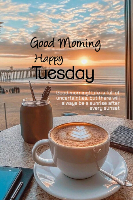 Brown Maximalist Good Morning Tuesday Banner 4' × 6' Template ...