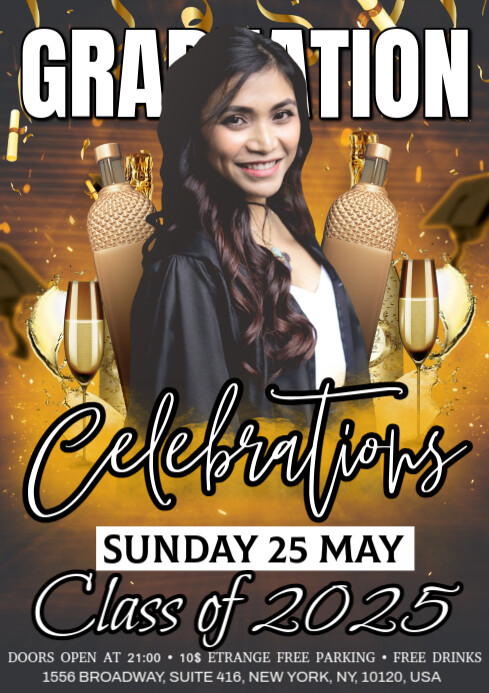 Brown Maximalist Graduation A3 Template | PosterMyWall