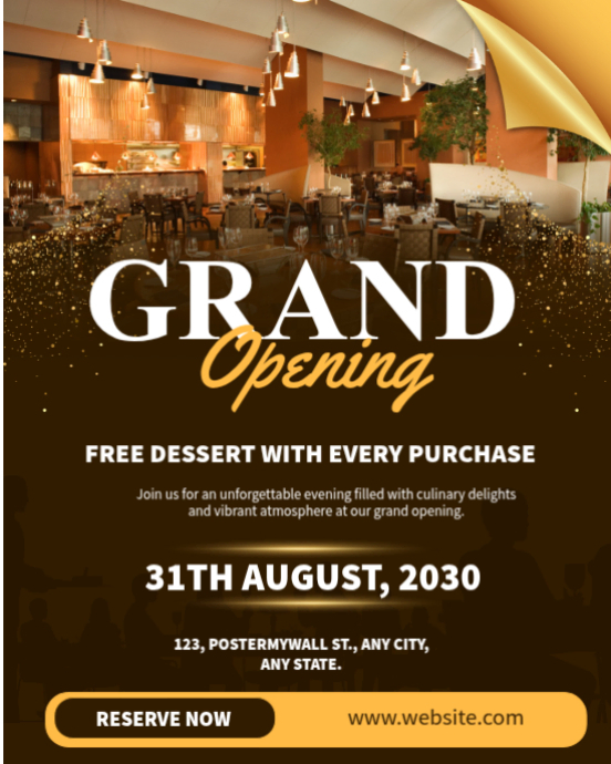 Brown Maximalist Grand Opening Instagram Portrait Template | PosterMyWall
