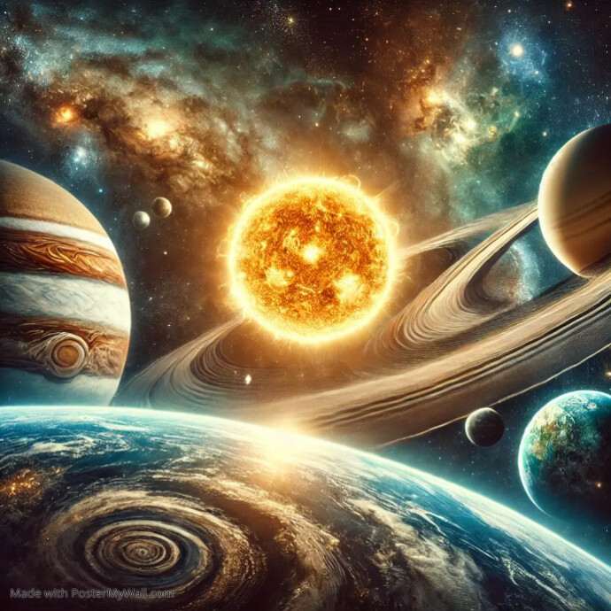 Modèle Brown Maximalist Grand View Of The Solar System Album Cover ...