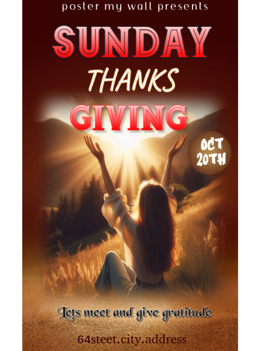 Brown Maximalist Gratitude Template Flyer | PosterMyWall