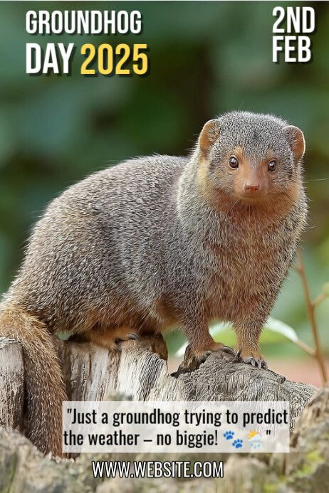 Brown Maximalist Groundhog Day Wether Prediction Poster Template ...