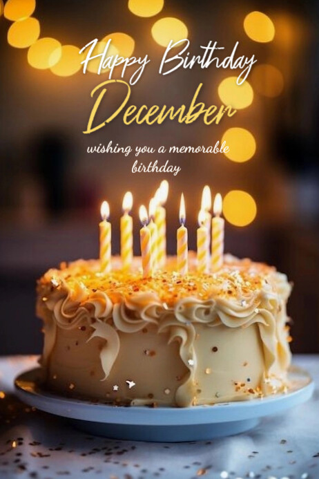 Brown Maximalist Happy Birthday December Banner 4' × 6' Template ...