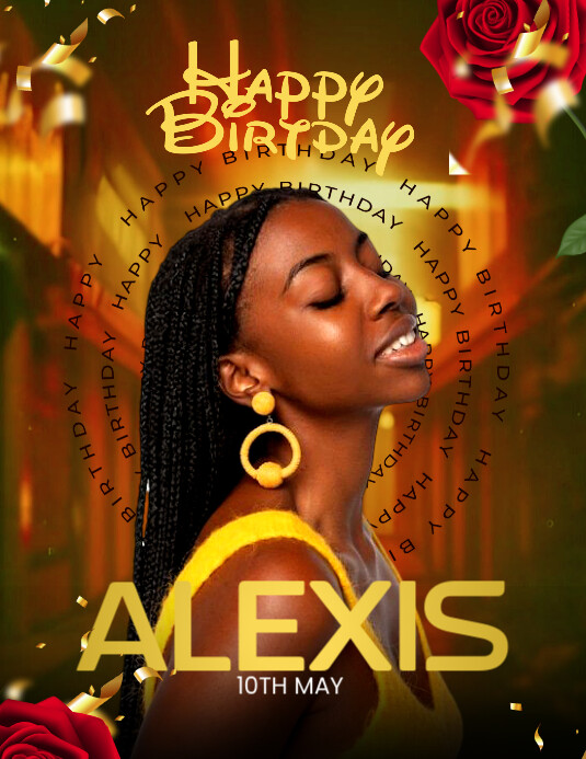 Copy of Brown Maximalist Happy Birthday Flyer (us Letter) | PosterMyWall