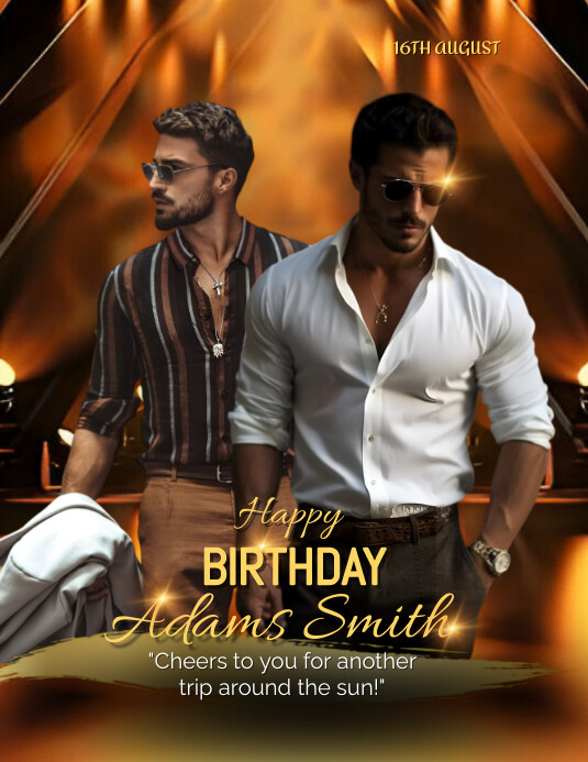 Brown Maximalist Happy Birthday Flyer (us Le Template | PosterMyWall