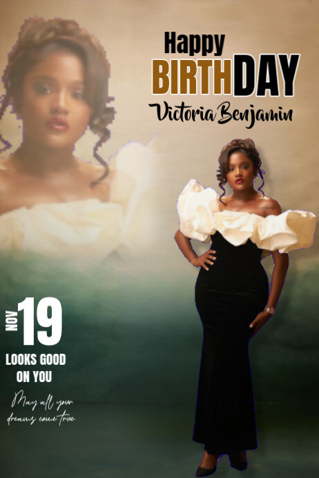 Copy of Brown Maximalist Happy Birthday Graphics Templates Poster ...