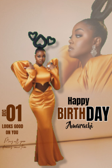 Brown Maximalist Happy Birthday Templates Poster | PosterMyWall