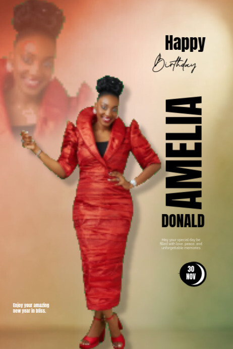 Brown Maximalist Happy Birthday Templates Poster | PosterMyWall