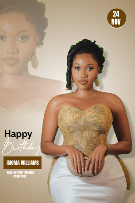 Brown Maximalist Happy Birthday Templates Poster | PosterMyWall