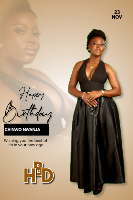 Brown Maximalist Happy Birthday Templates Poster | PosterMyWall