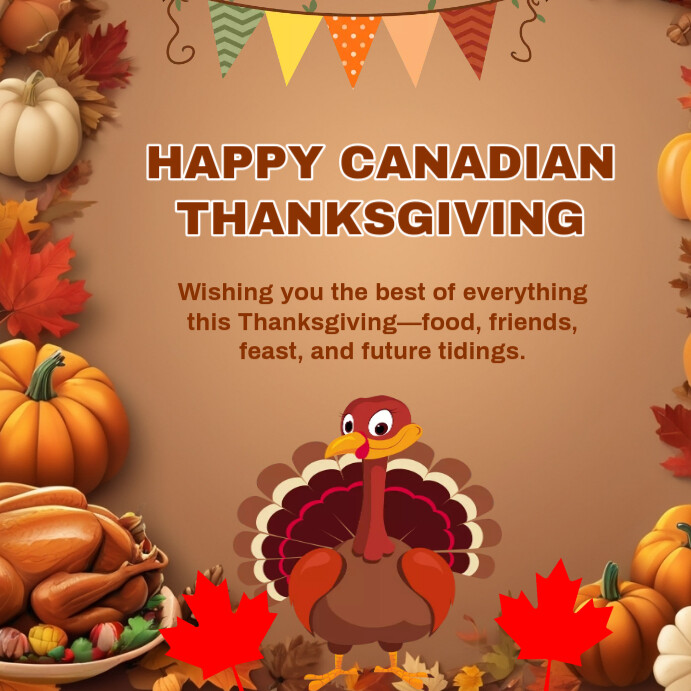 Brown Maximalist Happy Canadian Thanksgiving Template Design Instagram ...