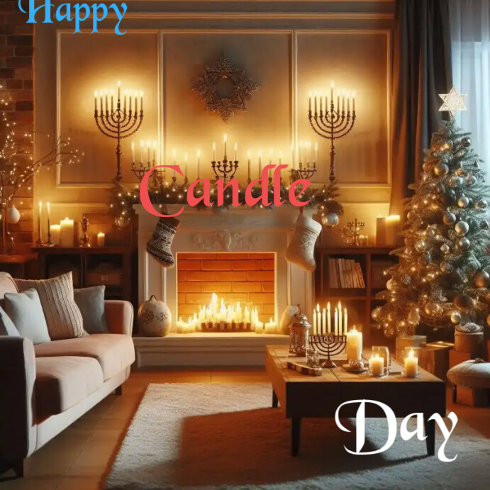 Brown Maximalist Happy Candle Day Instagram Post Template | PosterMyWall