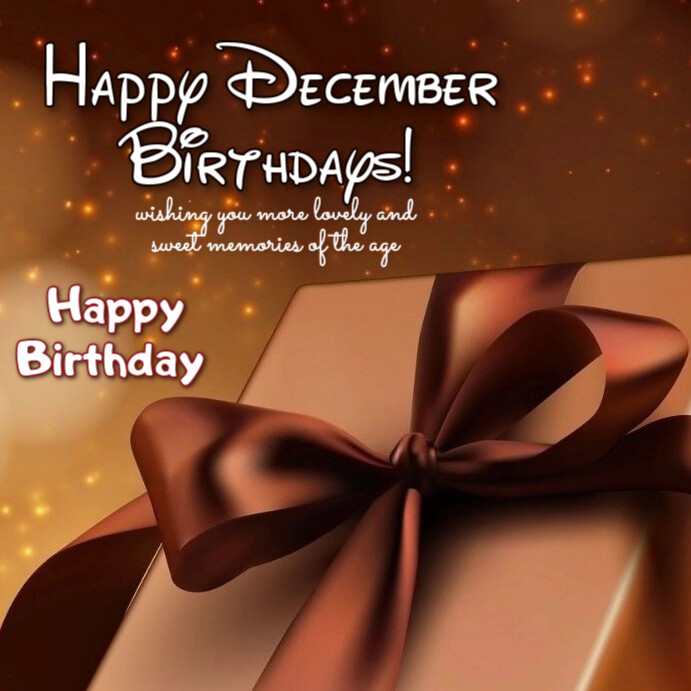 Brown Maximalist Happy December Birthdays Instagram Post Template ...