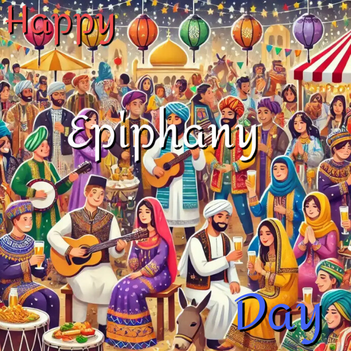 Plantilla de Brown Maximalist Happy Epiphany Day Instagram Post ...