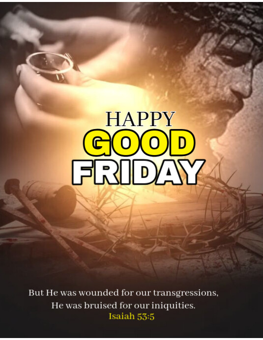Copy of Brown Maximalist Happy Good Friday Flyer (us Letter) | PosterMyWall