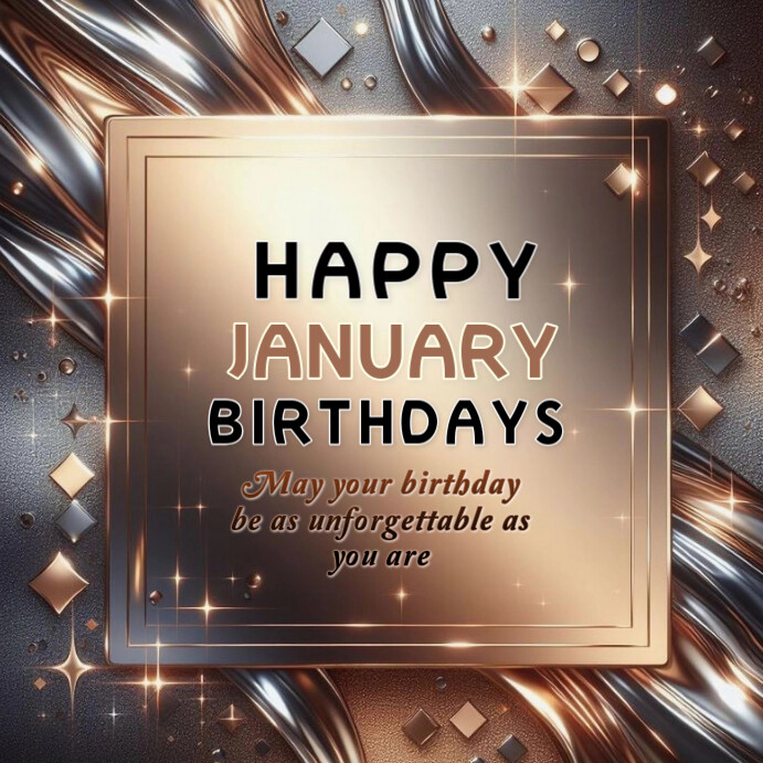 Copy of Brown Maximalist Happy January Birthdays Instagram Post ...