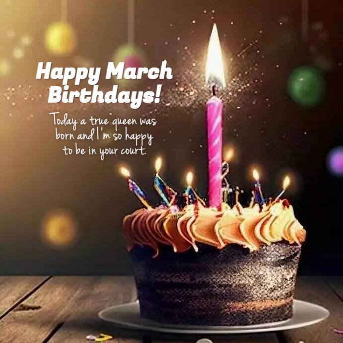 Brown Maximalist Happy March Birthdays Instagram Post Template ...