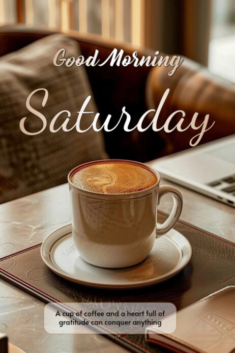 Brown Maximalist Happy Saturday Poster Template | PosterMyWall