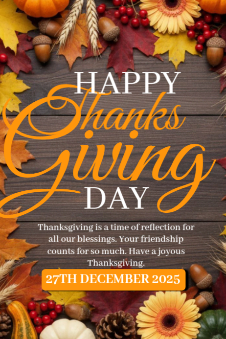 Brown Maximalist Happy Thanksgiving Poster Template | PosterMyWall