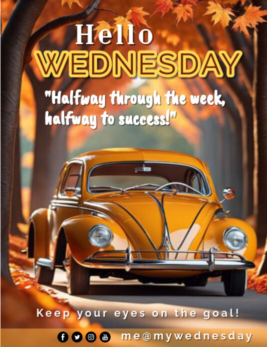 Plantilla de Brown Maximalist Happy Wednesday Flyer (us Letter ...