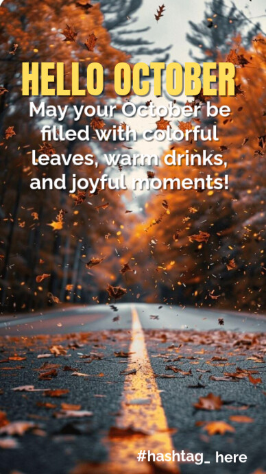 Brown Maximalist Hello October Instagram Story Template | PosterMyWall