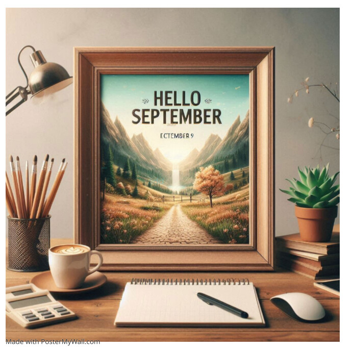 Brown Maximalist Hello September Album Cover Templat | PosterMyWall