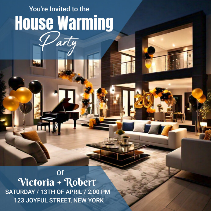 Brown Maximalist House Warming Party Flyer I Template | PosterMyWall