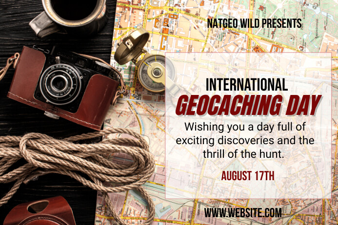 Brown Maximalist International Geocaching Day Templat | PosterMyWall