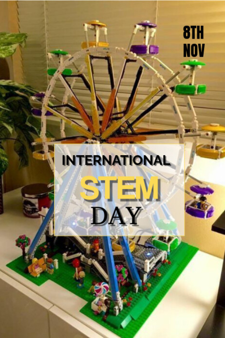 Brown Maximalist International Stem Day Poster Template | PosterMyWall