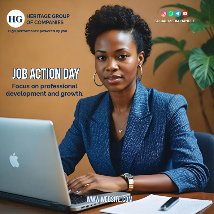 Brown Maximalist Job Action Day Instagram Post Template | PosterMyWall