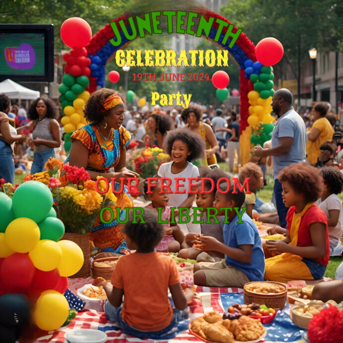 Brown Maximalist Juneteenth Celebration Party Template | PosterMyWall