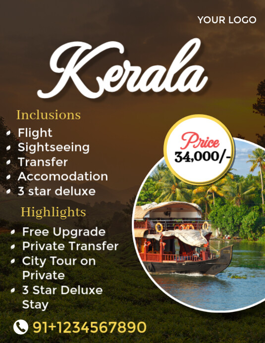 Copy of Brown Maximalist Kerala Flyer (us Letter) | PosterMyWall