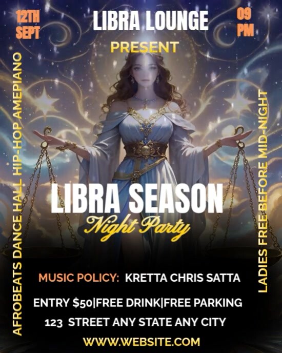 Brown Maximalist Libra Season Bash Instagram Portrait Template ...