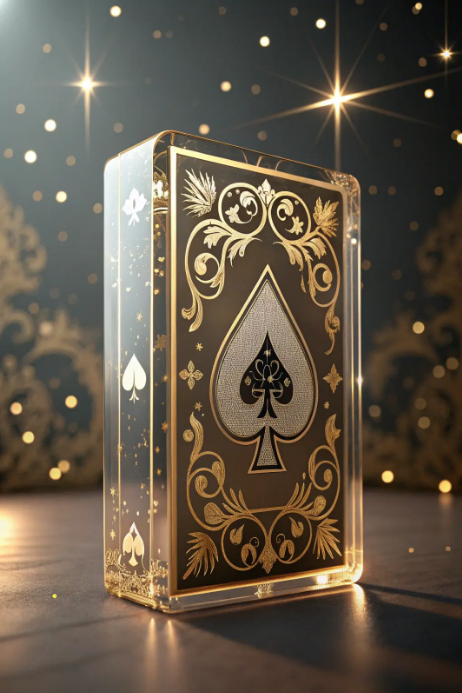 Brown Maximalist Luxe Golden Spade Playing Card Poster Template ...