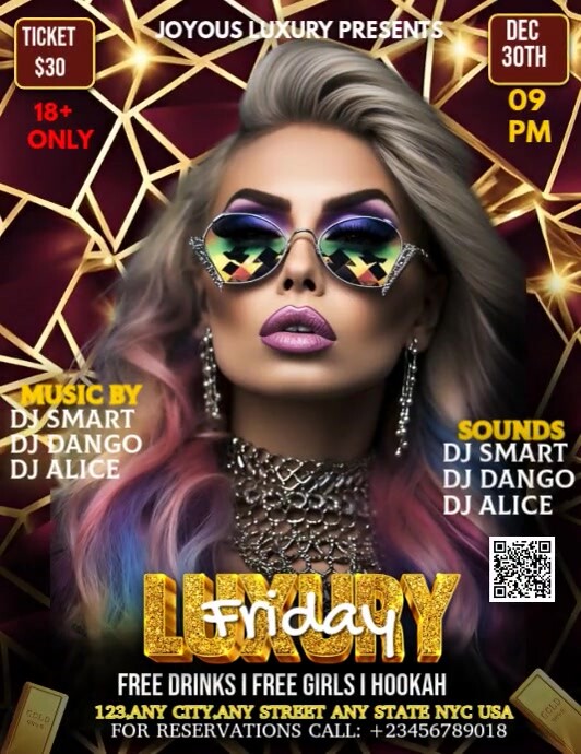 Copy of Brown Maximalist Luxury Friday Party Flyer (us Letter) | PosterMyWall