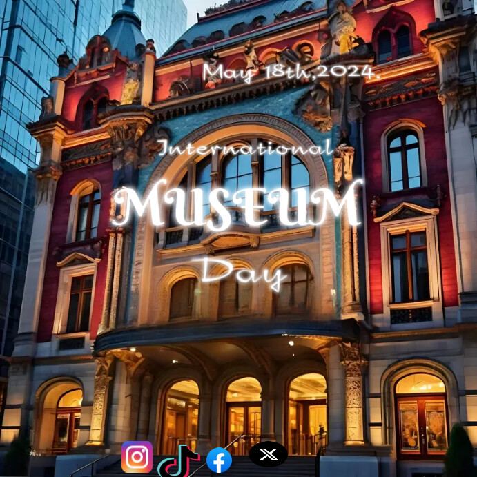 Brown Maximalist Luxury International Museum Template | PosterMyWall