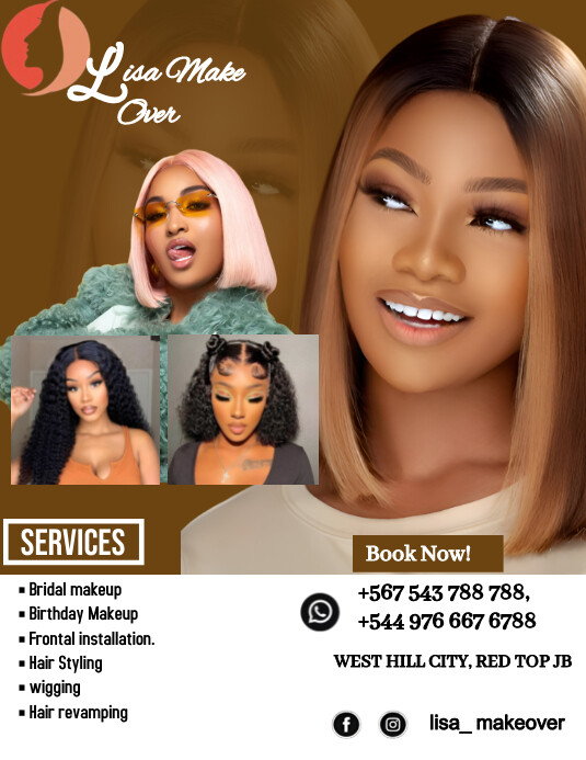 Brown Maximalist Makeup/makeover Advertising Template | PosterMyWall