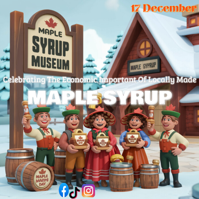 Modèle Brown Maximalist Maple Syrup Day Flyer Instagram Post | PosterMyWall