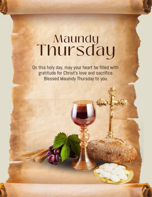 Copy of Brown Maximalist Maundy/holy Thursday Flyer (us Letter ...