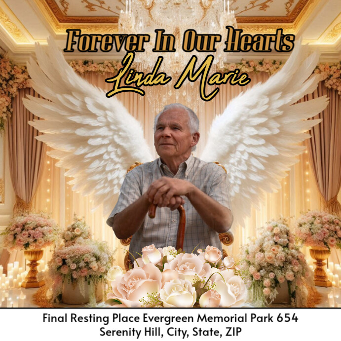 Brown Maximalist Memorial Funeral Announcement Flyer, Funeral Instagram ...