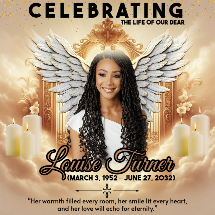 Brown Maximalist Memorial Funeral Announcement Flyer, Funeral Instagram ...
