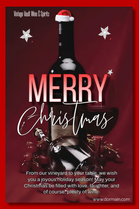 Copy of Brown Maximalist Merry Christmas Wine Lovers Poster | PosterMyWall