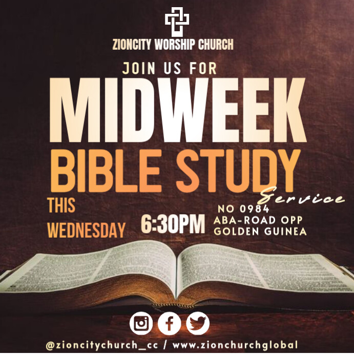 Brown Maximalist Midweek Bible Study Instagram Post Template | PosterMyWall