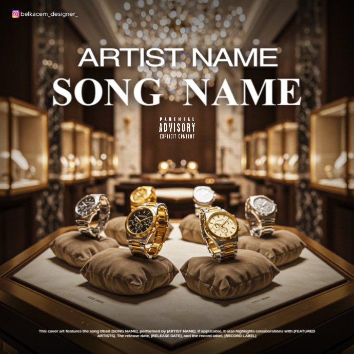 Brown Maximalist Million Dollar Time Album Cover Template | PosterMyWall