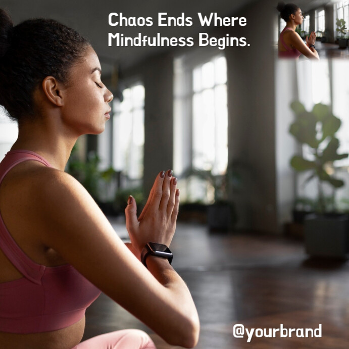 Brown Maximalist Mindfulness Instagram Post Template | PosterMyWall