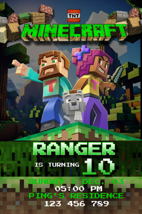 Brown Maximalist Minecraft Poster Template | PosterMyWall